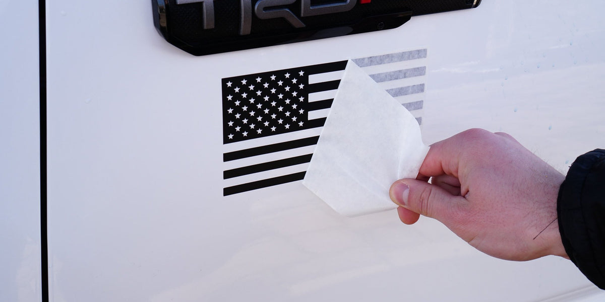 Black American Flag Decals — Overland Depot
